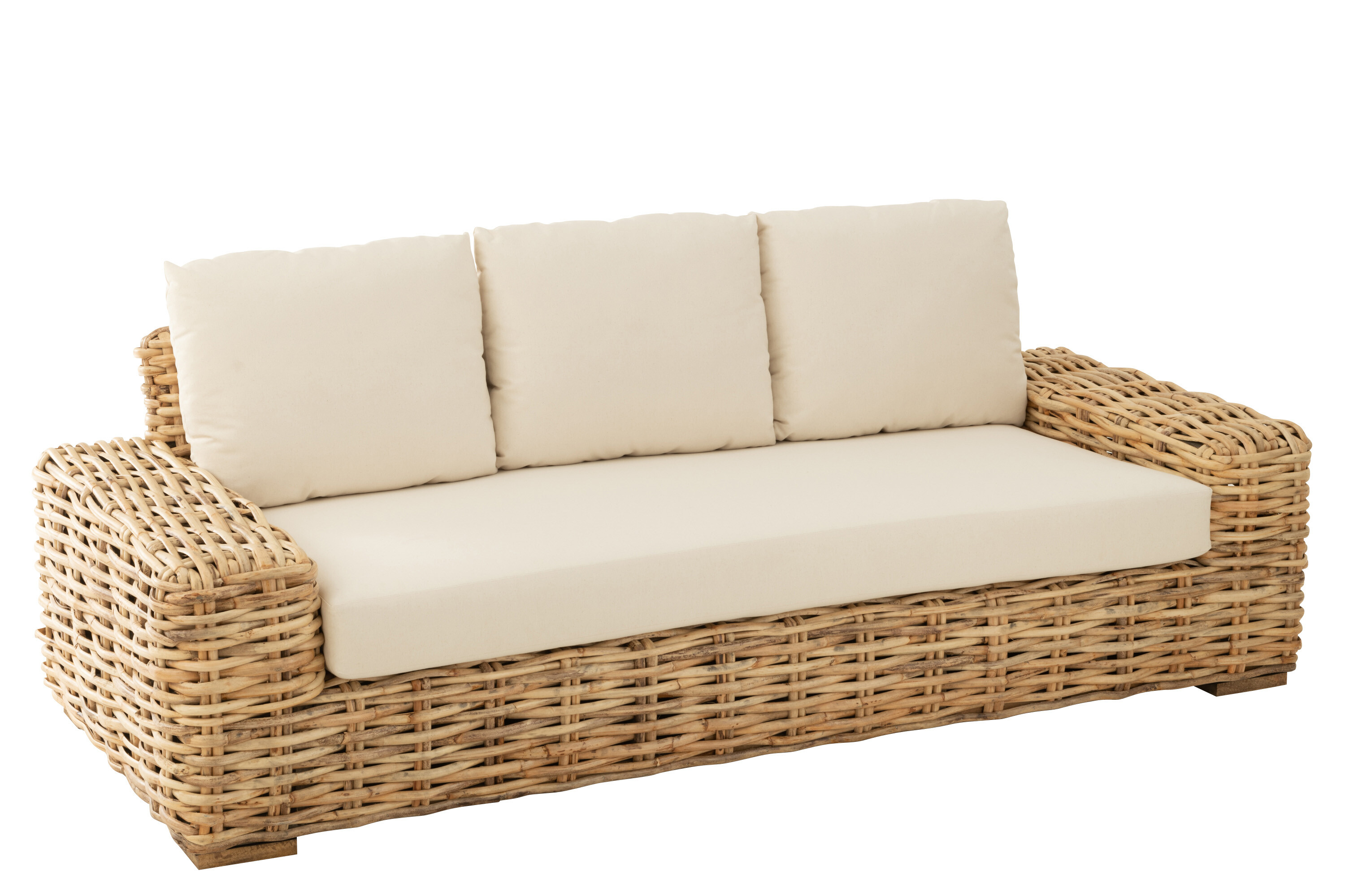 Canapé Bohème Rotin Naturel J-Line Jolipa Deco Campagne Chic