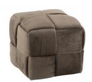 Pouf Velours Taupe Jline Jolipa Style Campagne