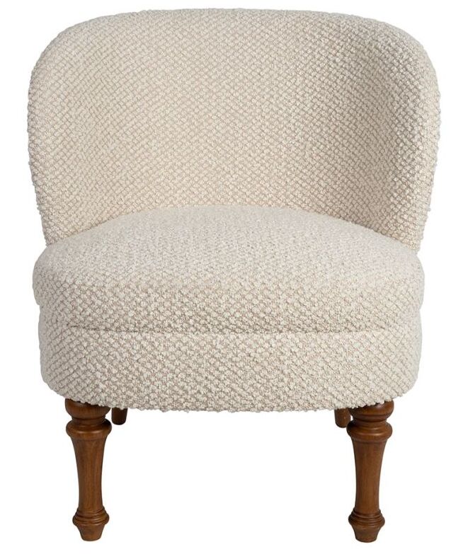 Fauteuil Claudine Ecru Bouclettes Comptoir de Famille Deco Campagne Chic