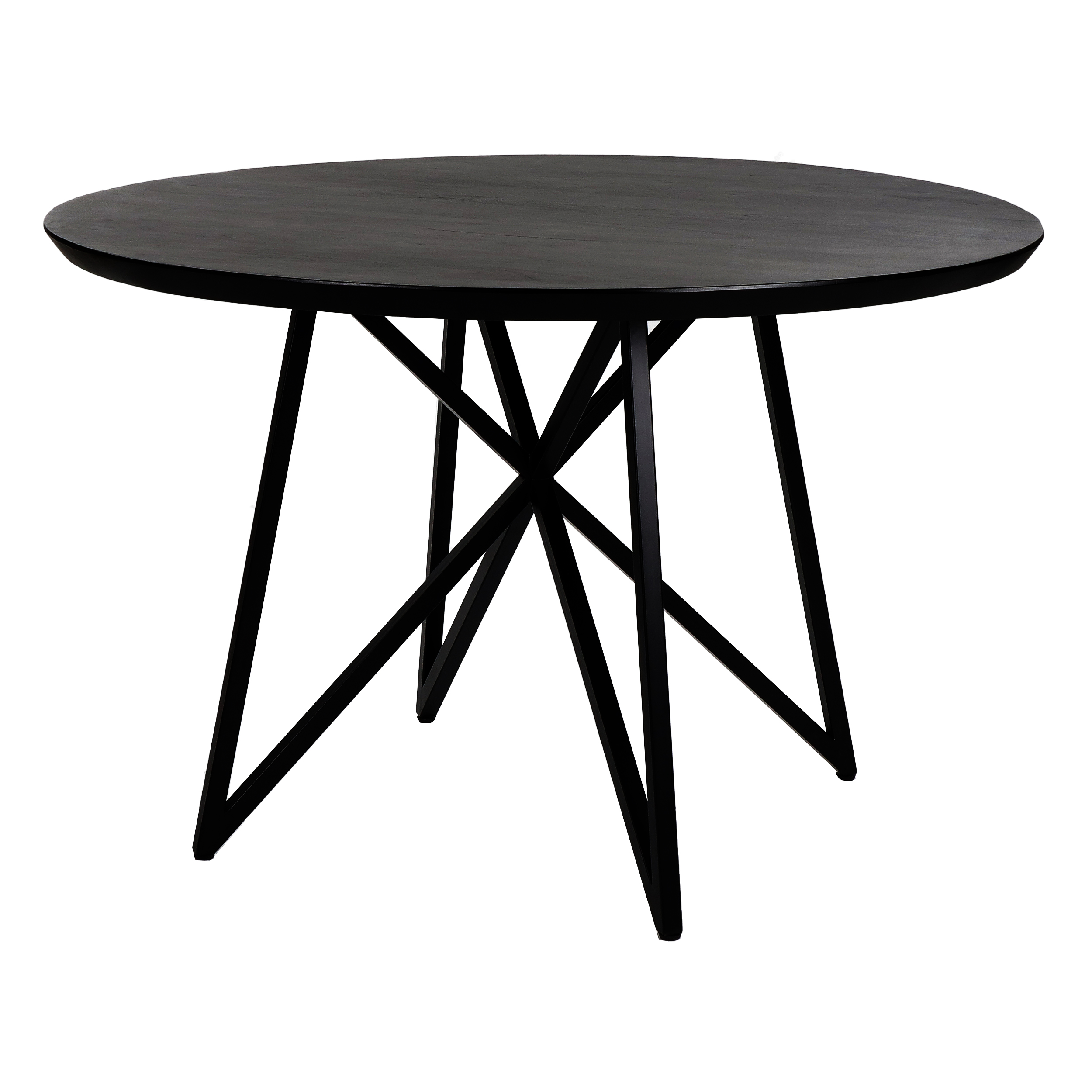Table à Manger Ronde Acacia Noir Nadi Pomax Deco Campagne Chic
